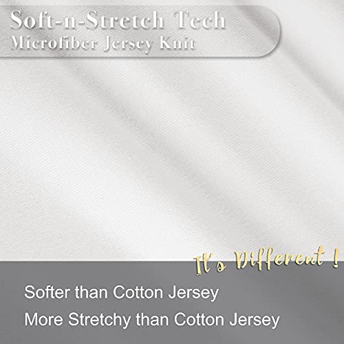 2-Pack Jersey Knit Pillow Cases Standard/Queen - Ultra Soft T-Shirt Like White Pillowcases Microfiber Blend - Envelope Closure Queen or Standard Size Set of 2, White