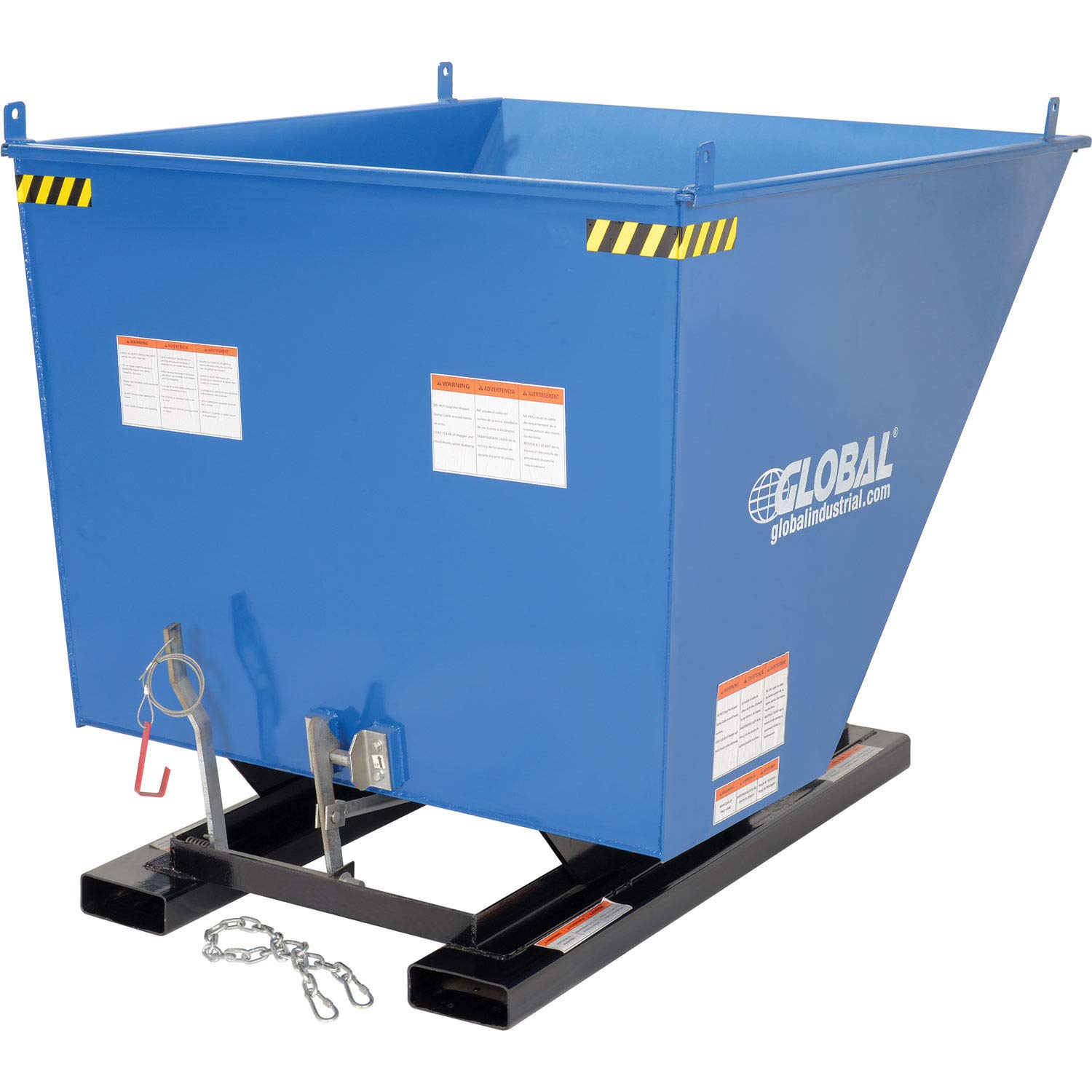 Global Industrial 2 Cu. Yd. Self-Dumping Forklift Hopper with Bump Release, 6000 Lb. Cap.