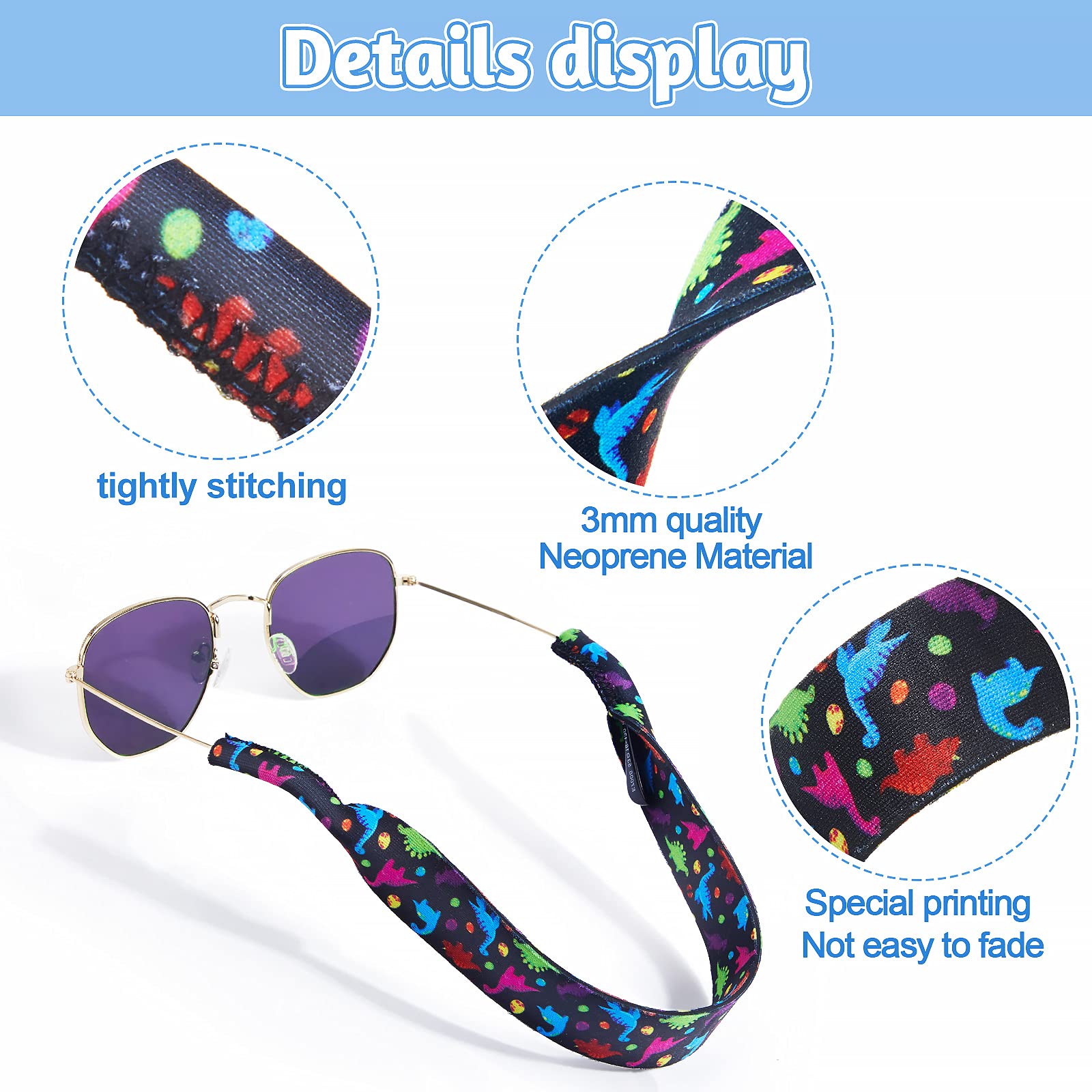 Weewooday 4 Pieces Kids Eyeglass Strap Glasses Holder Sunglasses Lanyard Retainer