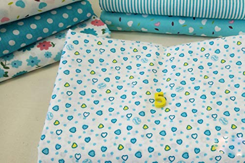 Egurs 7pcs/set Cotton Fabric For Sewing Quilting Patchwork Home Textile Pink Series Tilda Doll Body Cloth - Lake Blue Series 50 50