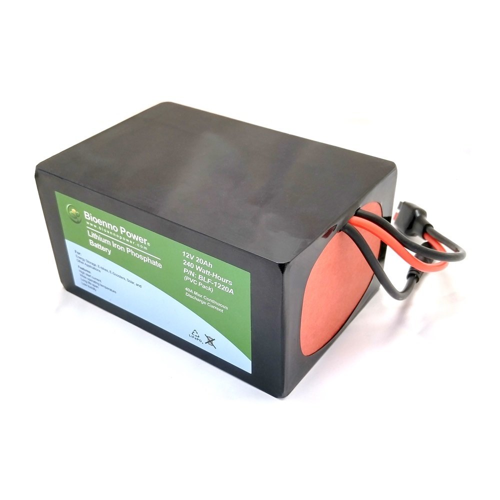 Bioenno Power 12V, 20Ah LFP LiFePO4 Lithium Iron Phosphate Battery (PVC, BLF-1220A)