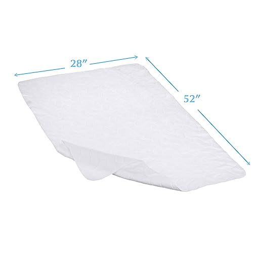 American Baby Company Waterproof Reusable Embossed Quilt-Like Flat Crib Protective Mattress Pad Cover for babies, adults and pets, White