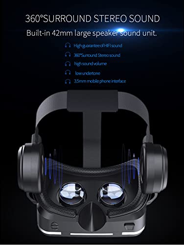 3D VR Headset Set with Remote for Android iPhone Phone, Virtual Reality Glasses Helmet for 3D Movies & Games, VR Goggles fits for iPhone 13 12 11 Pro Mini X S R Samsung Galaxy S10 S9 S8 S7