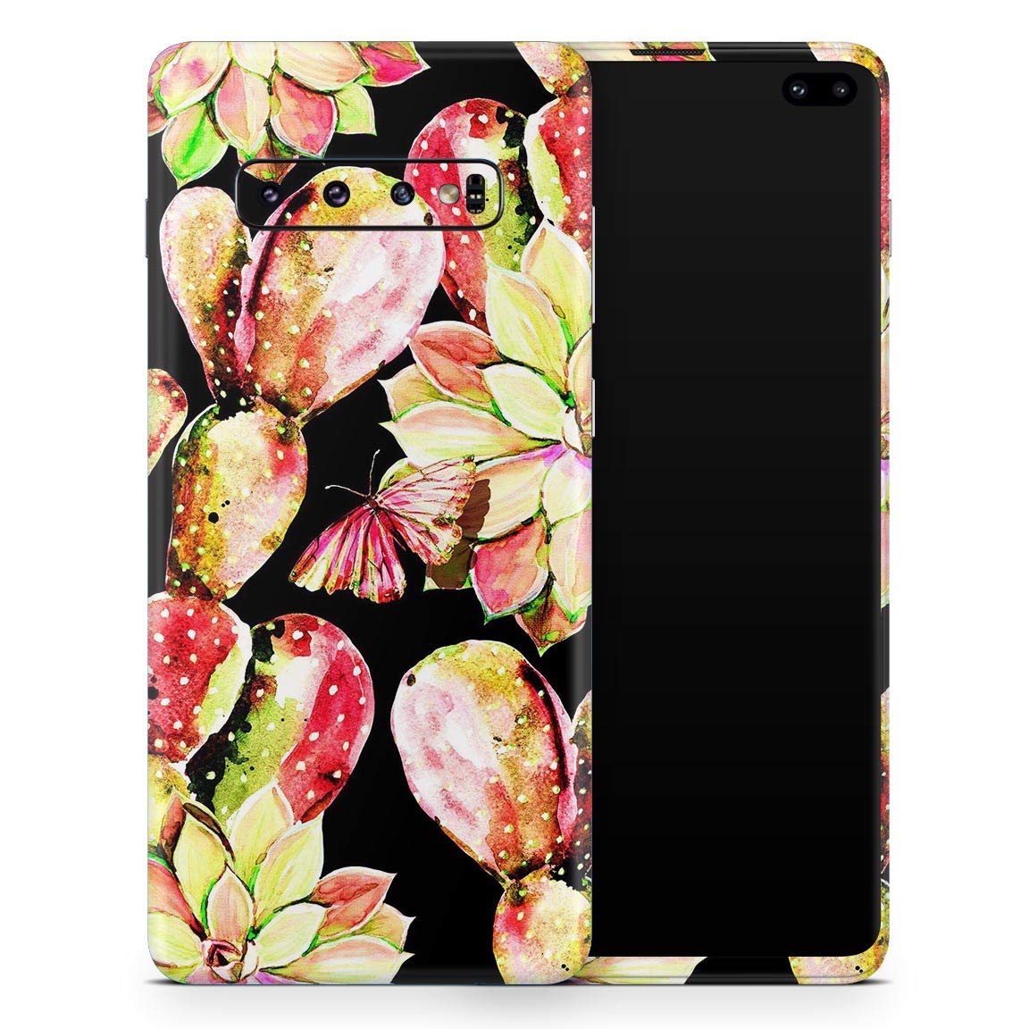 DesignSkinz Watercolor Cactus Succulent Bloom V5 Protective Vinyl Decal Wrap Skin Cover Compatible with The Samsung Galaxy S20 (Screen Trim & Back Glass Skin)