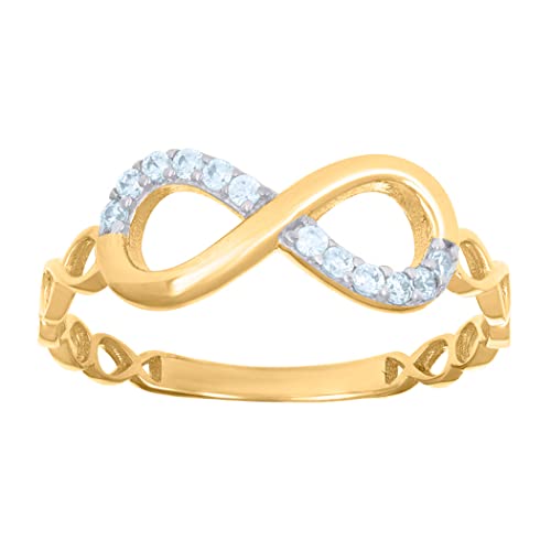 14k Two tone Gold Womens CZ Cubic Zirconia Simulated Diamond Infinity Ring Measures 6.8mm Wide Jewelry for Women