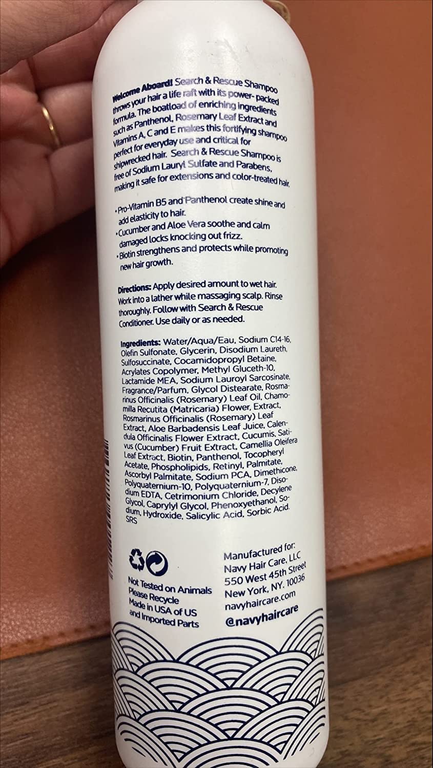 NAVY Search and Rescue Shampoo - Paraben-Free Biotin and Hair Vitamin Enriched Fortifying Hair Shampoo - 16 fl oz