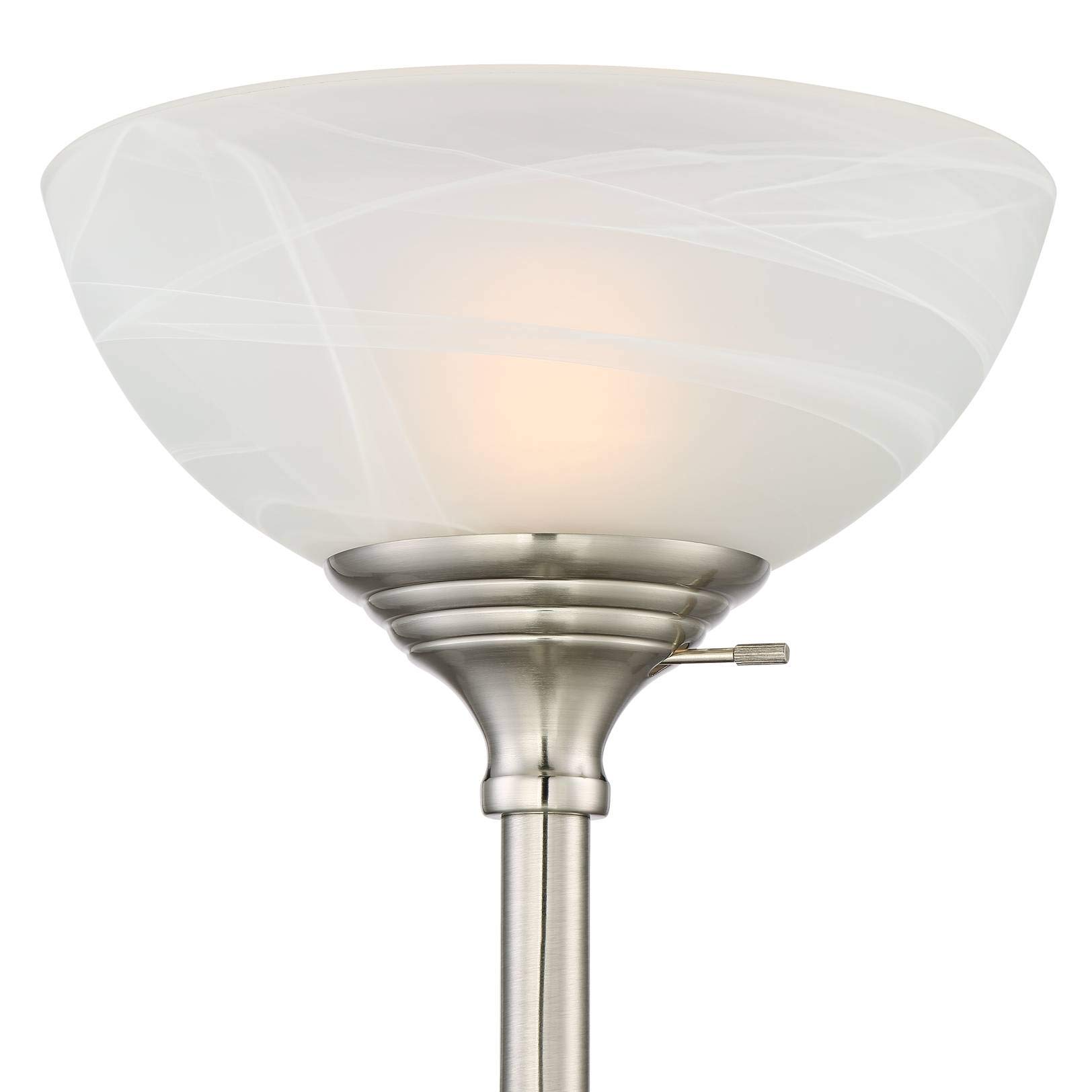 360 Lighting Ellery Modern Tree Torchiere Floor Lamp Standing 3-Light 72" Tall Brushed Nickel Silver Frosted White Glass Shade Decor for Living Room Reading House Bedroom Office