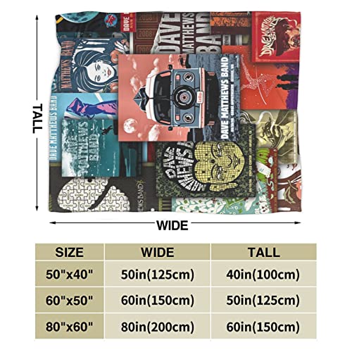American Dave Rock Matthews Band Blanket Throw, Ultra-Soft Fleece Flannel Blanket Lightweight Throw Blankets for Couch Sofa Living Room for Kids Adults 50"X40"
