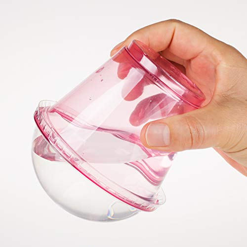 Golden Apple, 9oz-25sets Pink Red Plastic Cups with Clear Dome lids No Hole(25cups + 25lids)…