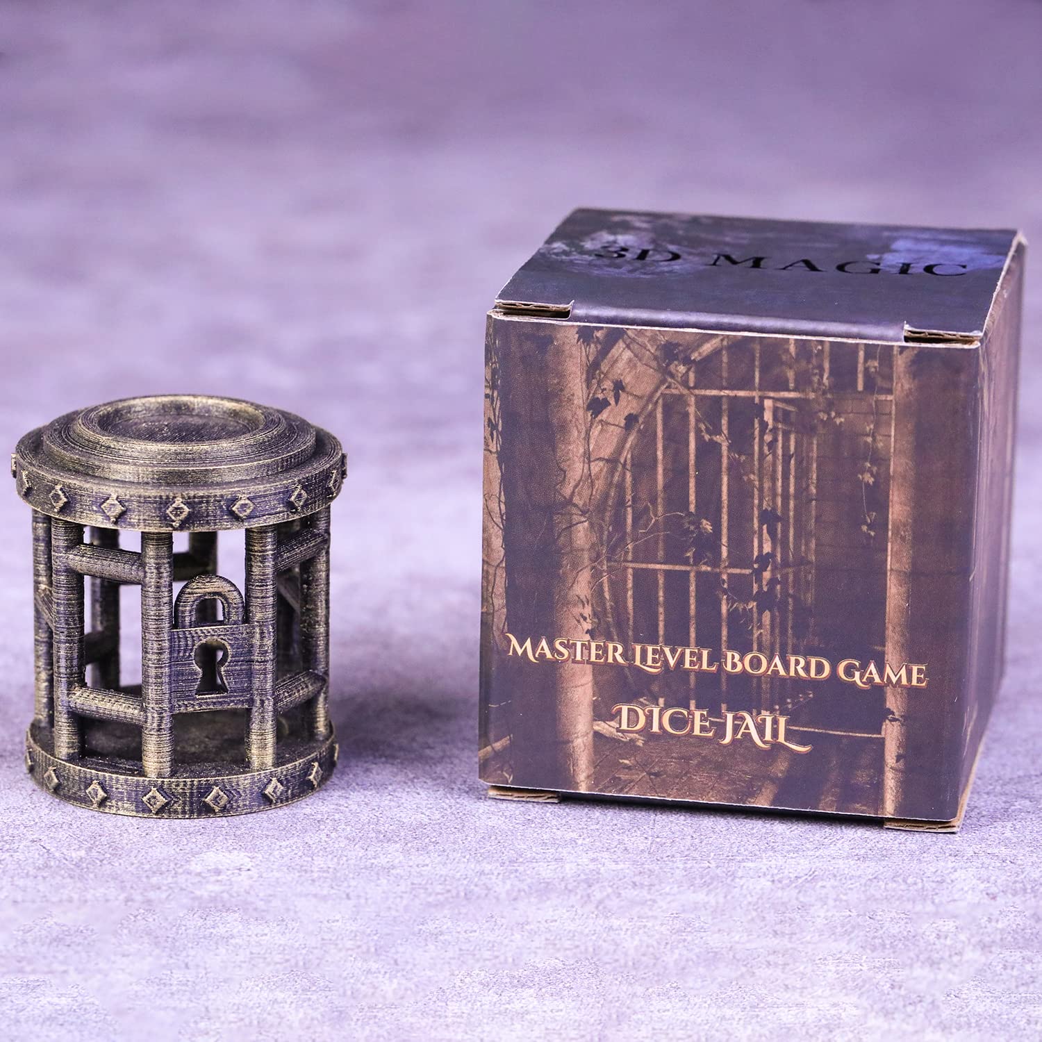 3DMAGIC DND Dice Jail, Dice Jail D&D, Time Out cage, Punish Your Bad Dice in Our Cage of Shame, Accessories Gift for Dungeons and Dragons (Brass Color)