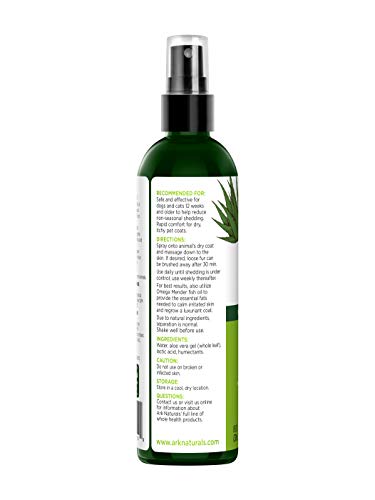 Ark Naturals Don't Shed On Me, Pet Anti-Shedding Spray, Natural Shedding Control, 8oz Spray Bottle