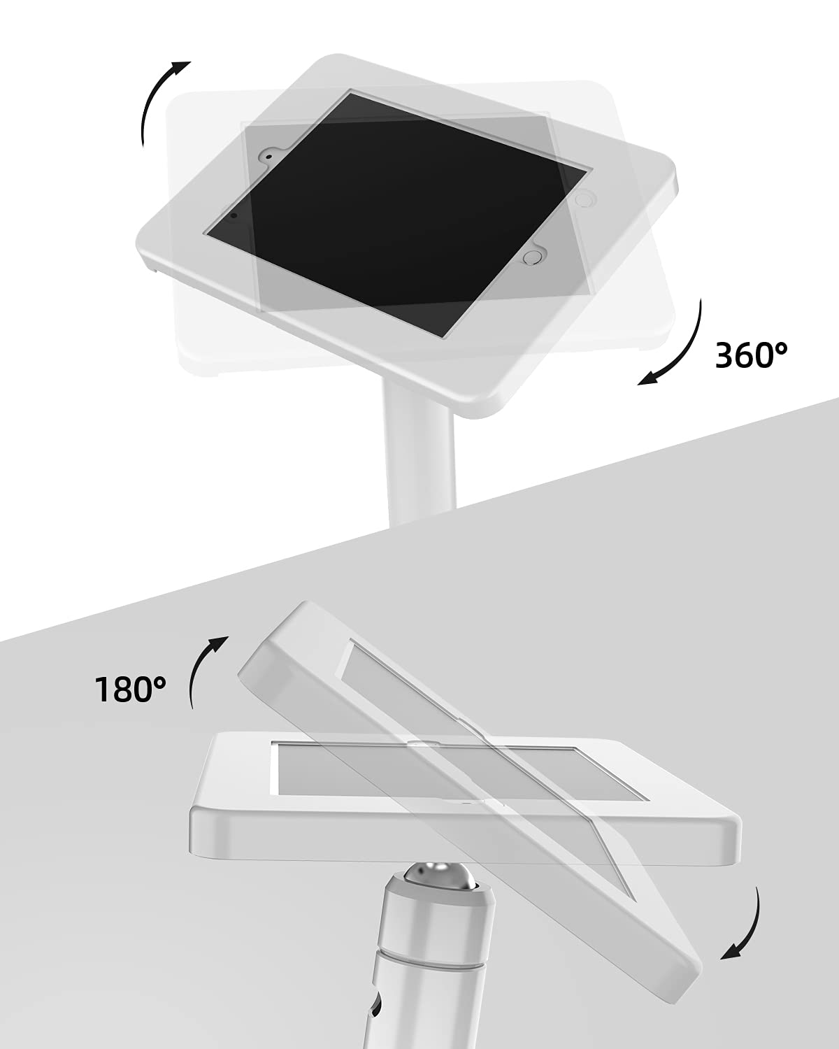 Beelta Tablet 10.2 Floor Stand Kiosk Compatible with 10.2 iPad 7 8 9 Anti Theft Key Lock Swivel BSF301T