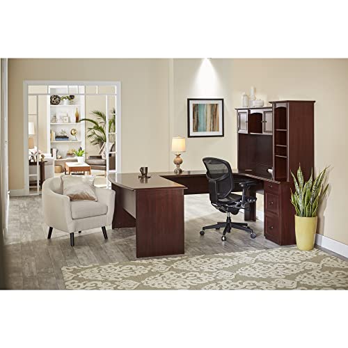RealspaceĀ® Broadstreet 65"W U-Shaped Executive Desk, Cherry