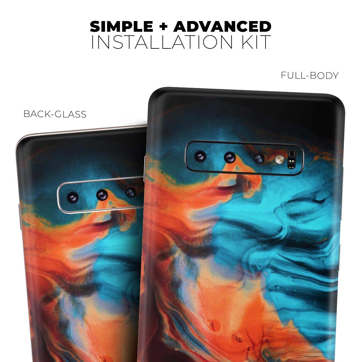 DesignSkinz Liquid Abstract Paint V64 Protective Vinyl Decal Wrap Skin Cover Compatible with The Samsung Galaxy S20 (Screen Trim & Back Glass Skin)
