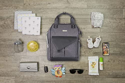 Baby Brezza Lucia Baby Diaper Bag Backpack and Tote β Carry How You Choose β Spacious but Compact Design with 12 Pockets and Slide Out Diaper Caddy, Graphite