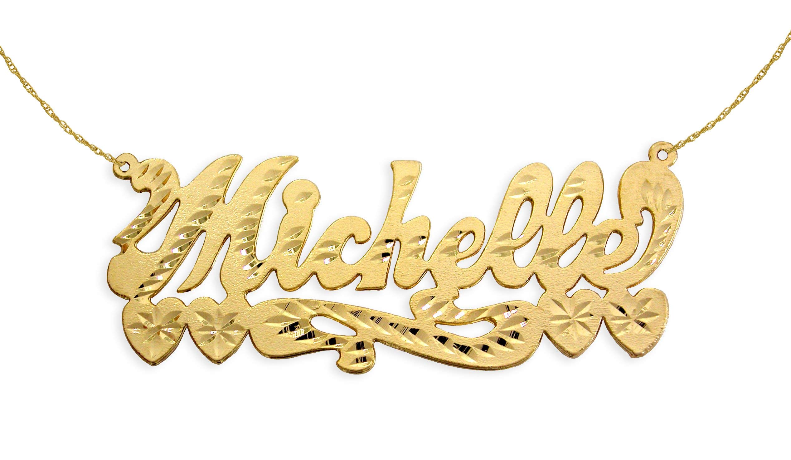 24K Gold Plated Sterling Silver Name Handcrafted Designer Personalized Custom name necklace with Name of Your Choice - Made in USA
