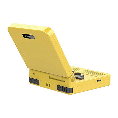 GoolRC Flip Handheld Console 3-inch IPS Screen Open System Game Console with 16G TF Card Built in 2000 Games Portable Mini Retro Game Console for Kids Yellow