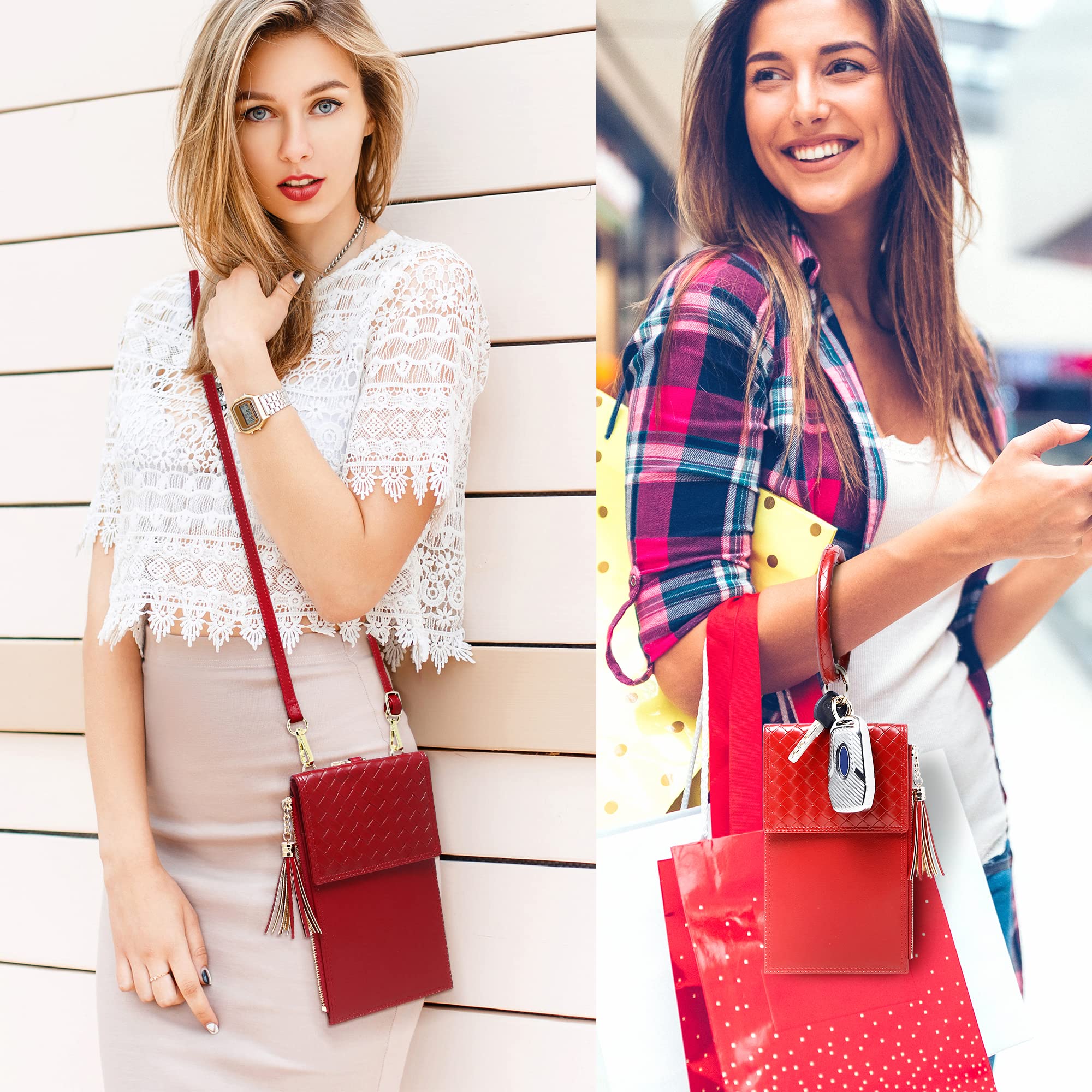 Badiya Small Crossbody Bag Cell phone Wallet Purse with Credit Card Holder for Women Bracelet Wristlet