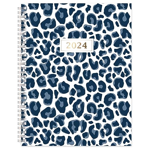 2024 Office Depot® Brand Weekly/Monthly Planner, 8-1/2" x 11", Blue Floral, January to December 2024