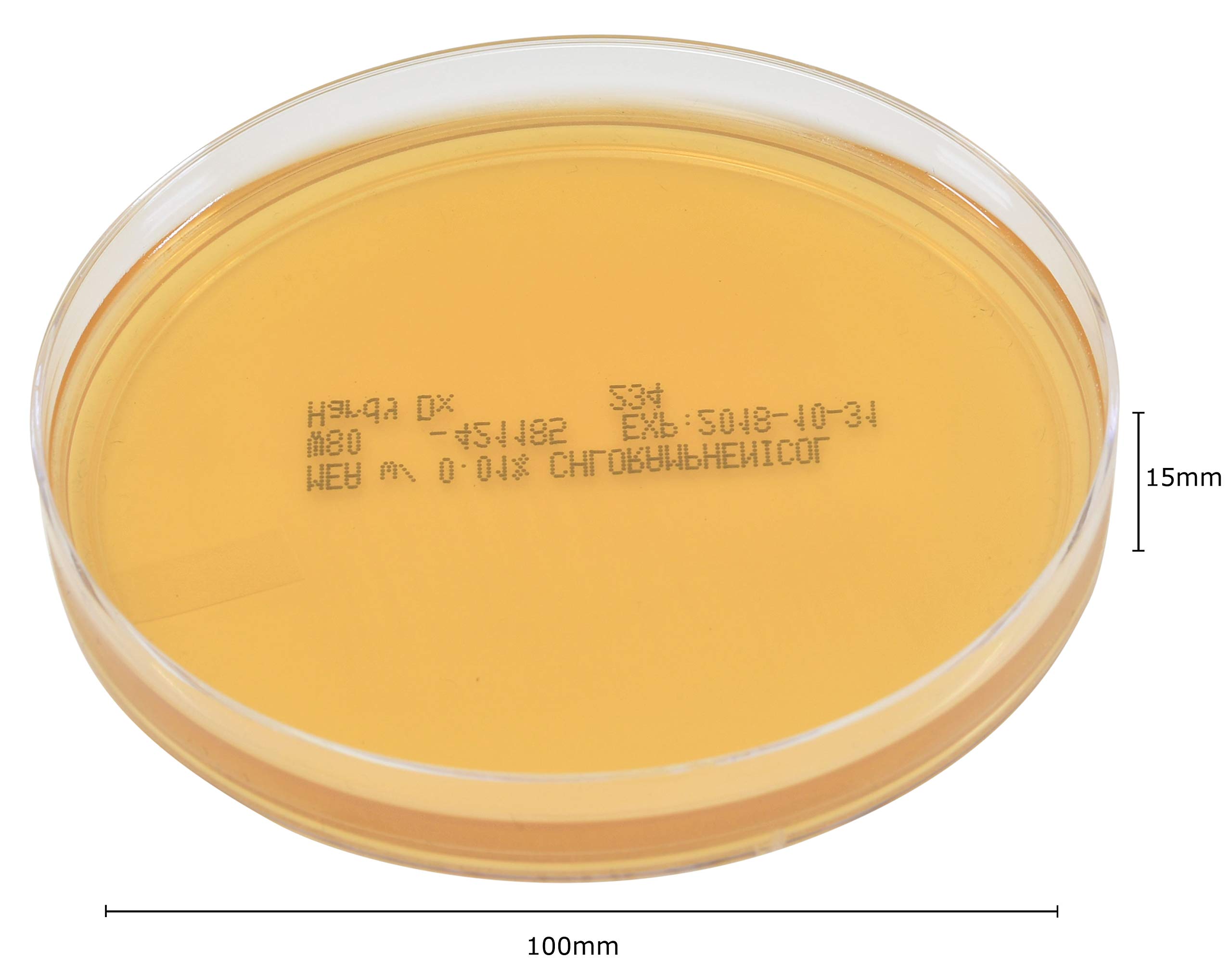 Malt Extract Agar with 0.01% Chloramphenicol, deep fill, for the cultivation, isolation, and maintenance of yeasts and molds, 15x100mm prepoured plate, order by the package of 10, by Hardy Diagnostics