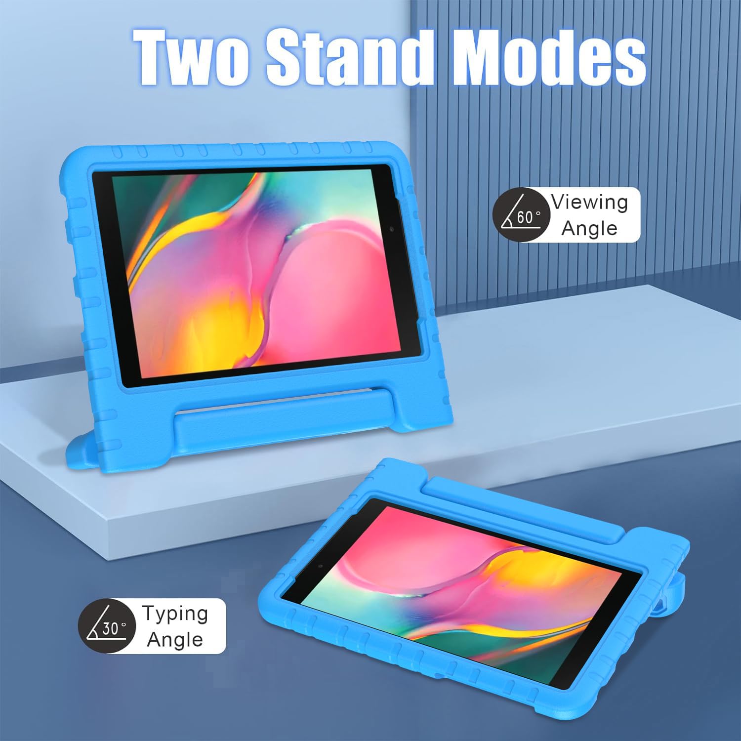 BMOUO for Samsung Galaxy Tab A 8.0 2019 Case SM-T290/T295, Galaxy Tab A 8.0 Case 2019, Shockproof Light Weight Protective Handle Stand Kids Case for Galaxy Tab A 8.0 inch 2019 Without S Pen - Blue