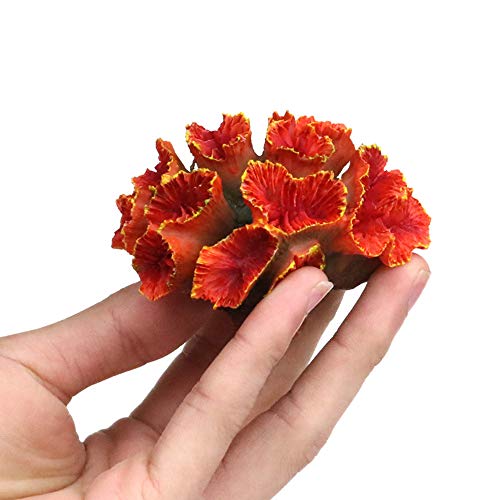 Danmu 1Pc of Polyresin Coral Ornament, Aquarium Coral Decor 3 1/10" x 2 1/3" x 1 9/10" for Fish Tank Aquarium Decoration