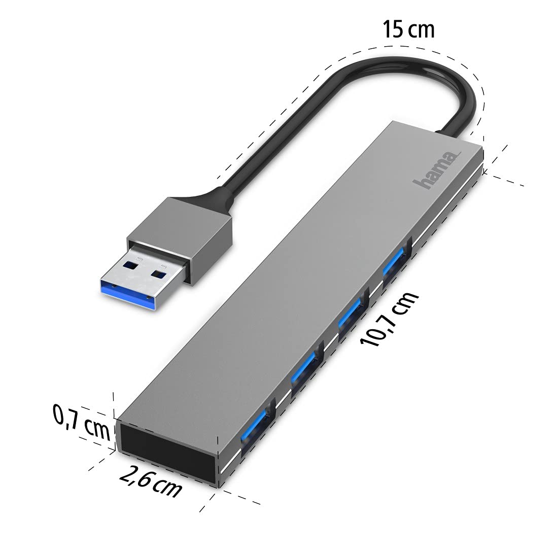 Hama 4 Port 5Gbps Slim USB Hub