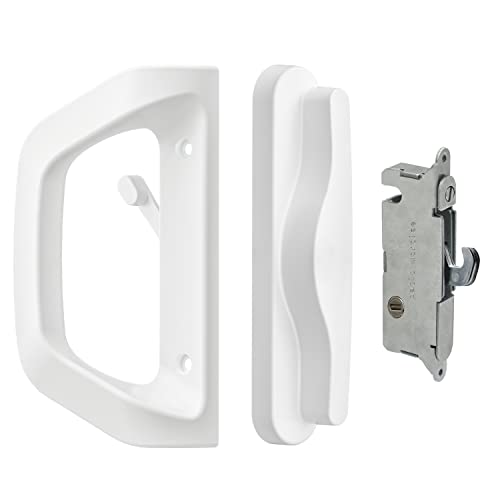 EASILOK Sliding Door Lock Patio Door Handle Set with Mortise Lock Sliding Glass Door Lock Replacement Convertible Fits Door Thickness from 1-1/2" to 2-4/25",3-15/16''Screw Hole Spacing