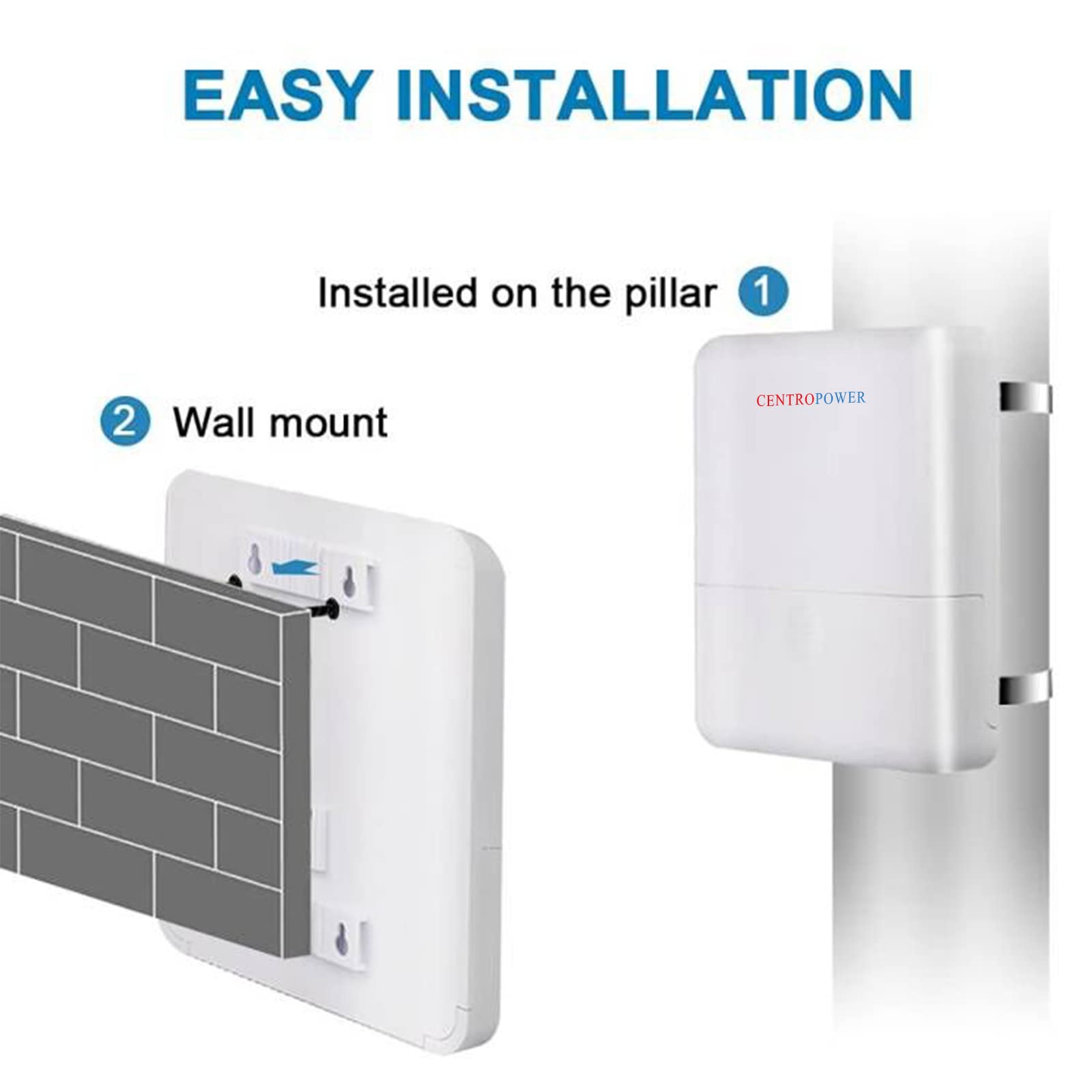 Outdoor 5 Port PoE Switch/Extender/Booster, 60W 48V 10/100/1000M POE Passthrough Switch Outdoor Ethernet Extender,PoE Repeater,6KV Lightning Protection, IEEE 802.3af/at/bt, by CENTROPOWER