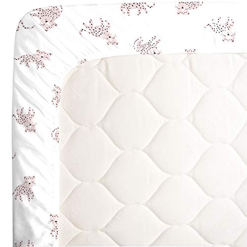 NoJo Cheetah Pink and White Super Soft Mini Crib Sheet