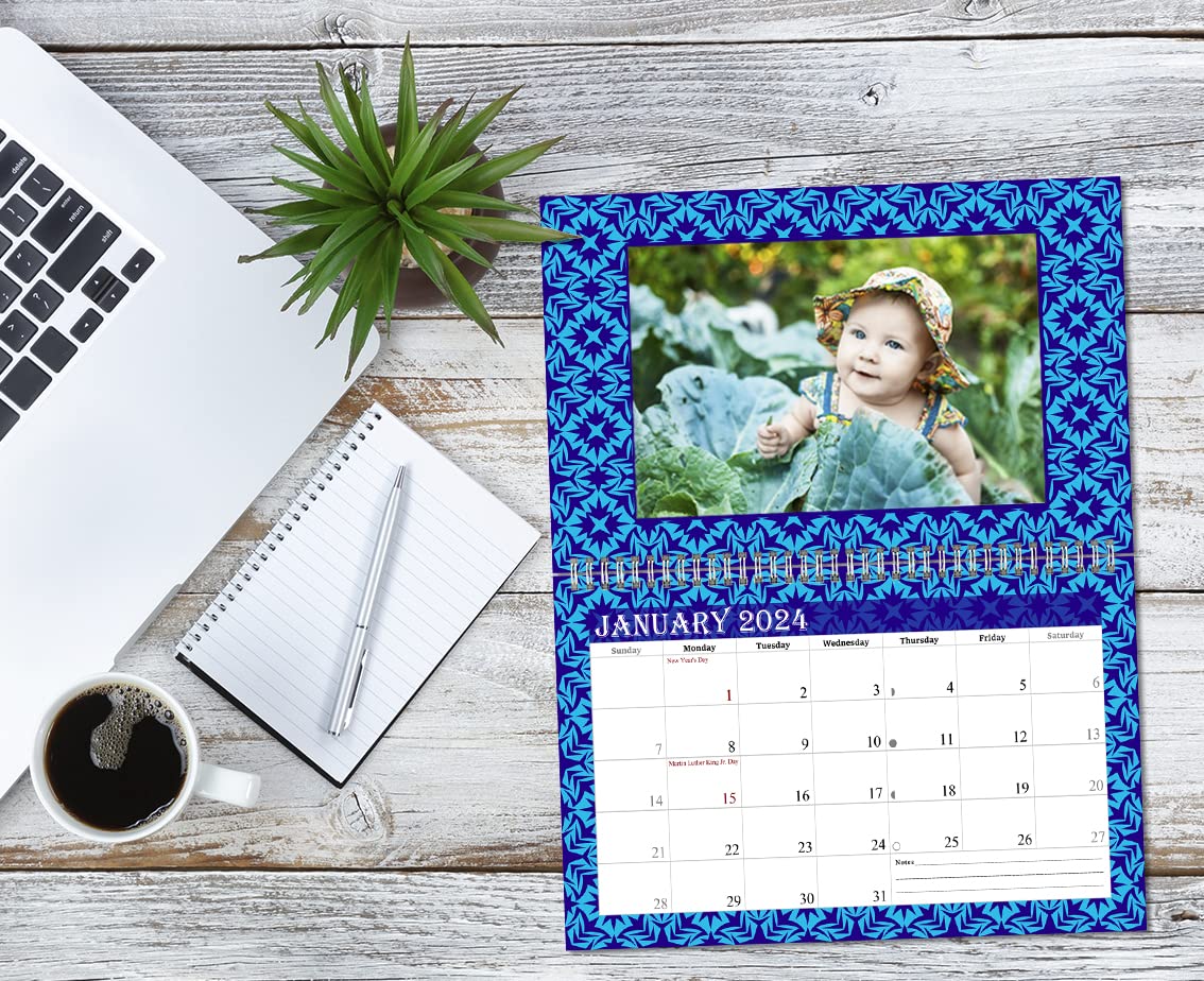 2024 Photo Frame Wall Spiral-bound Calendar (Add Your Own Photos) - 12 Months Desktop/Wall Calendar/Planner - (Edition #07)