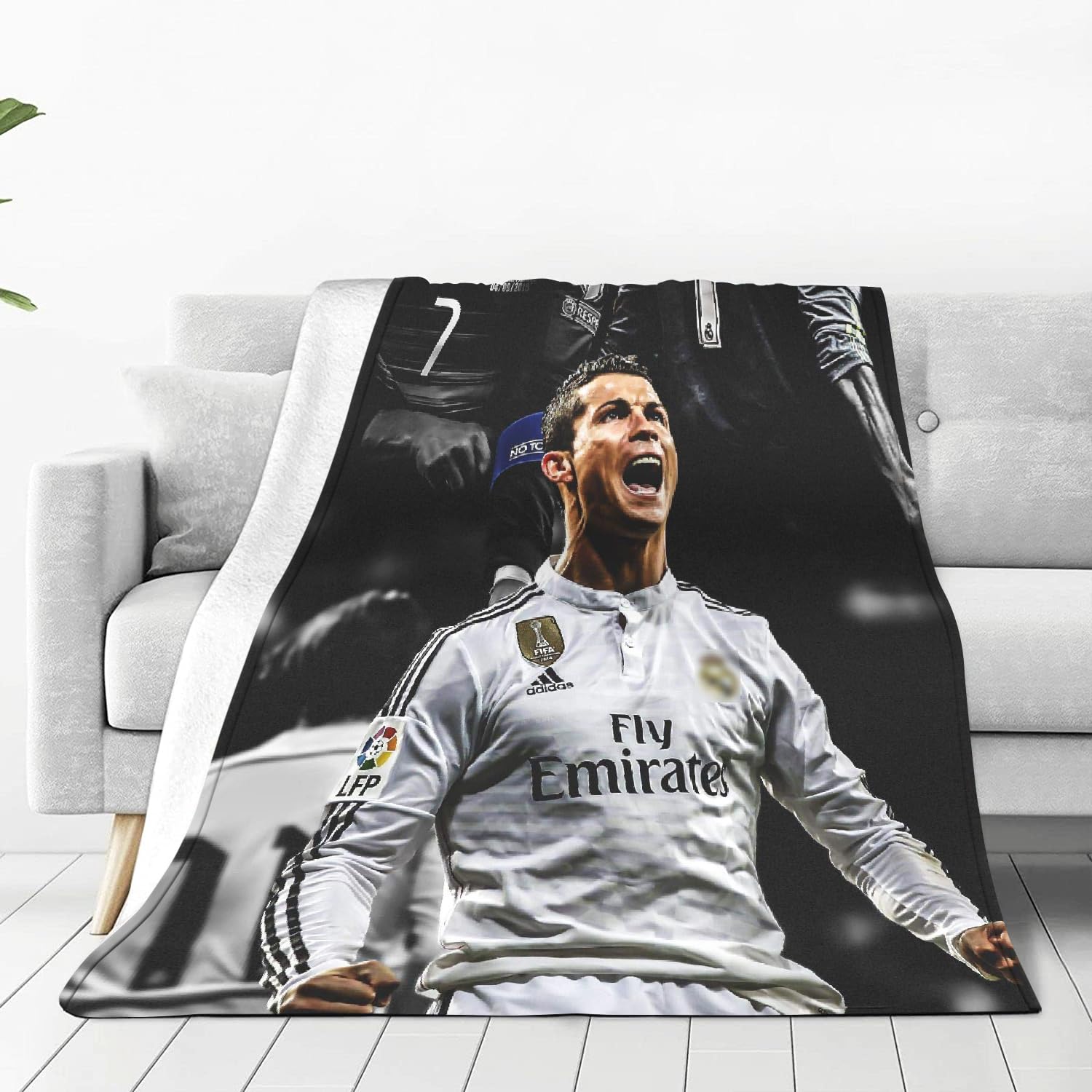 50''x60'' Flannel Football Player Blankets, Cozy Plush Throw Football Player Soft Blankets for Bedding Sofa and Travel Reserve air Conditioning Blanket Boys Girls Birthday Gifts