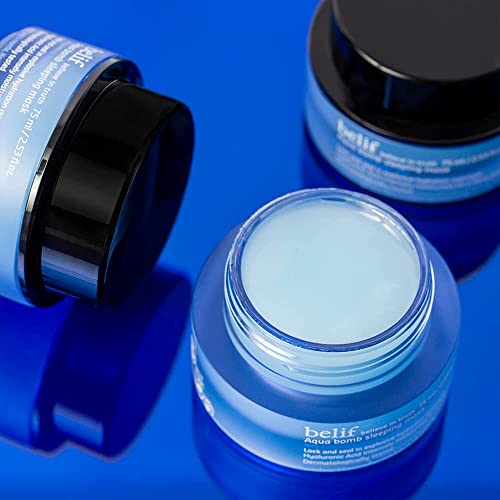 belif Aqua Bomb Sleeping Mask - Korean Jelly Night Cream, Skin Barrier Repair Overnight Moisturizer, Lightweight, Hydrating & Plumping, Napiers Herbal Formula, 1.6 fl oz