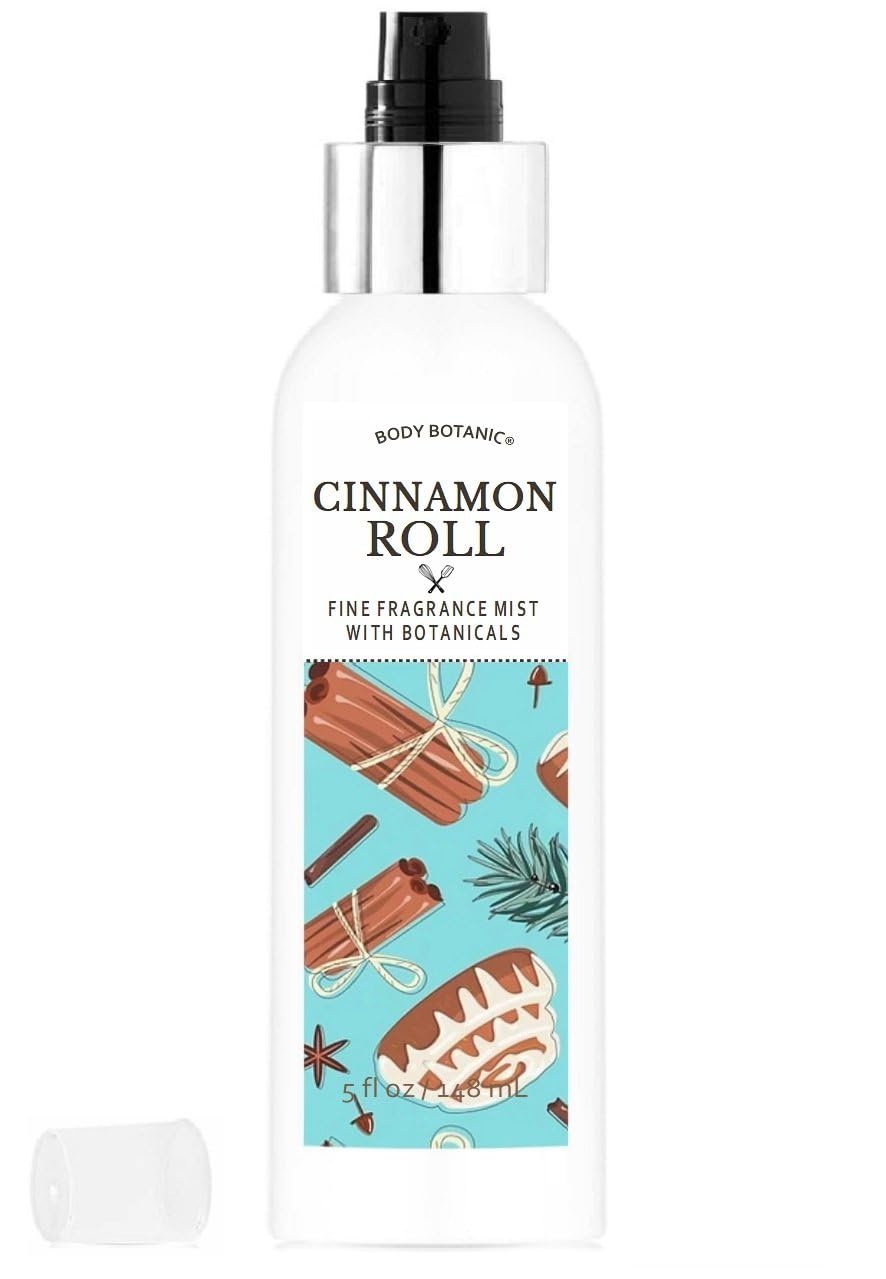 Cinnamon Roll ALCOHOL-FREE Perfume Fine Fragrance Mist by Body Botanic 5 Fl Oz 148 Ml ~ the Irresistibly Yummy Scent of Cinnamon Buns drizzled with Vanilla Buttercream Icing