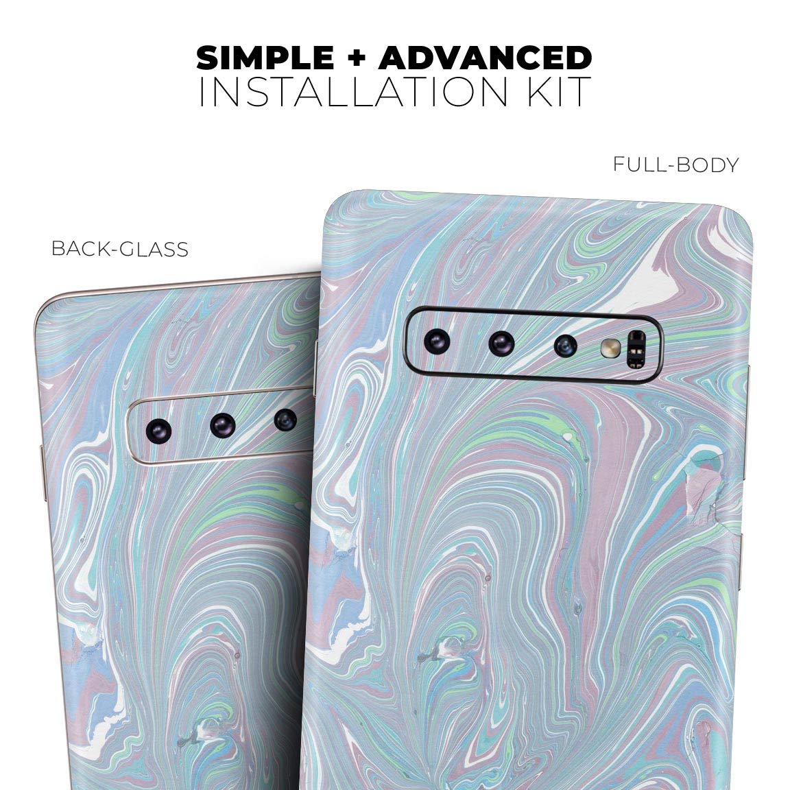 DesignSkinz Marbleized Swirling Color Passion Protective Vinyl Decal Wrap Skin Cover Compatible with The Samsung Galaxy S20 (Screen Trim & Back Glass Skin)