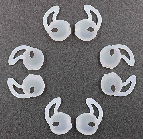 Ear Cushion Ear Tips Ear Gel for Apple Earphone EarPod, BLUEWALL Soft Gel Thin Comfortable Anti-Slip Sport Ear Bud, Fit for iPhoneSE?6S?6?5S?5C?iPod Touch6?5?4?Nano7 All Apple EarPod,4 Pair, White