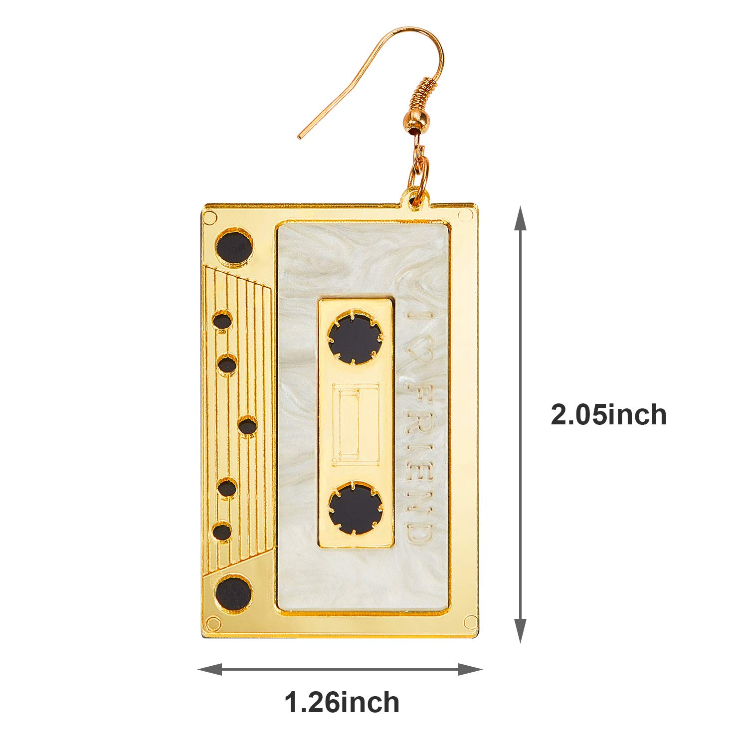 3 Pairs 80s Cassette Tape Earrings Retro Tape Dangle Earrings Funny Drop Earrings for Women Accessories