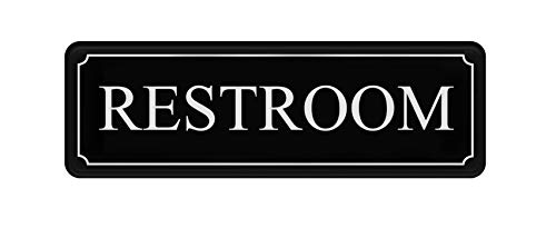 Restroom Sign for Office Door Wall β Bathroom Signs for Home and Business - Water Closet Sign Black White Sticker 9Γ3 in - Easy Installation Without Any Tools - Quality Guaranteed by MolnijaPro