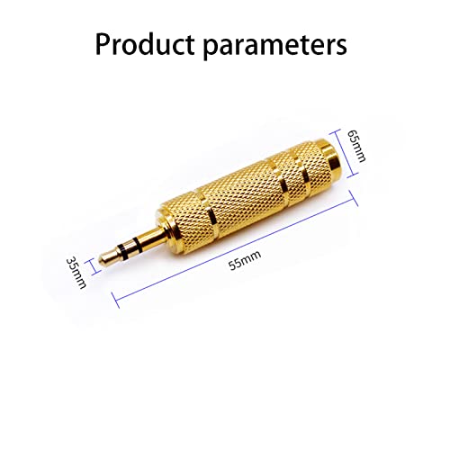 Eledabra 1/4'' to 3.5mm Stereo Headphone Adapter for Audio Connector Cable, 3.5mm(1/8'') Plug Male to 6.35mm (1/4'') Jack Female Stereo Adapter for Headphone, Amp Adapte -5PCS