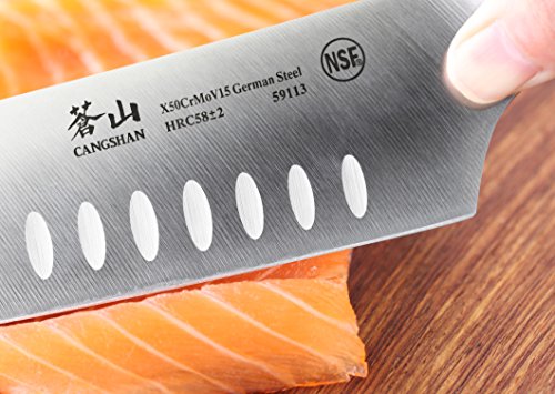 Cangshan N Series 59113 German Steel Forged Santoku Knife, 7-Inch