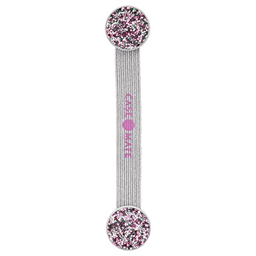 Case-Mate Elastic Strap Phone Grip - Finger & Hand Phone Holder, Mobile & Tablet Phone Strap - For iPhone 14 Pro Max/ 13 Pro Max/ 12 Pro Max/ 11/ S23 Ultra/ Pixel 7, 3M Supreme Adhesive - Pink Glitter