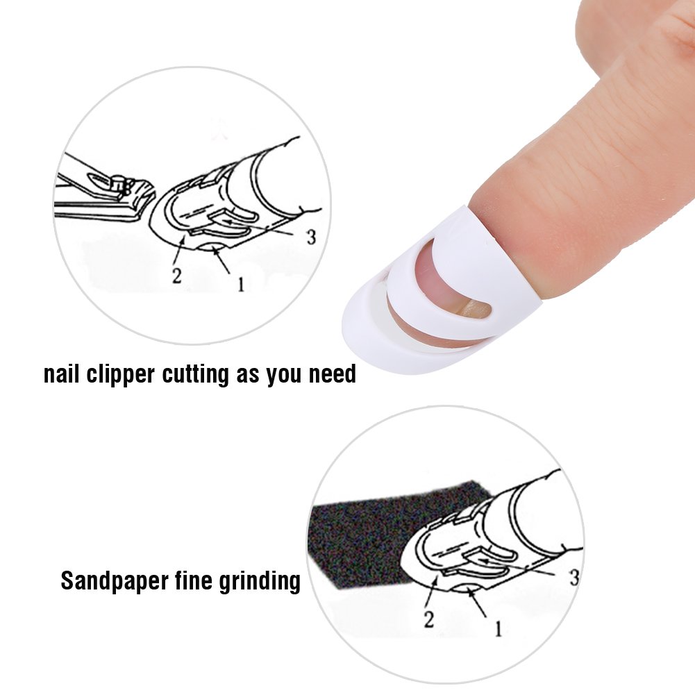 4Pcs Plastic Finger Picks, Guitar Finger Protectors Guitar Thumb Picks Fingertip Protector Set Plastic for Guitar Bass Ukulele Mandolin Delrin Picks Medium Guitar Finger Span