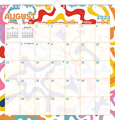 2023-2024 Groovy Academic Spiral Wall Calendar (July 2023 - June 2024)