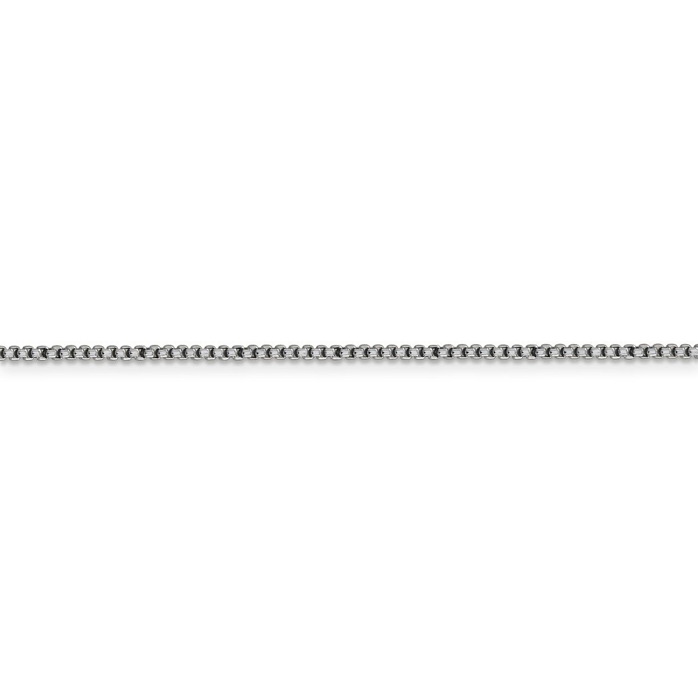 14k White Gold 1.5mm Round Box Chain Necklace - with Secure Lobster Lock Clasp 16"