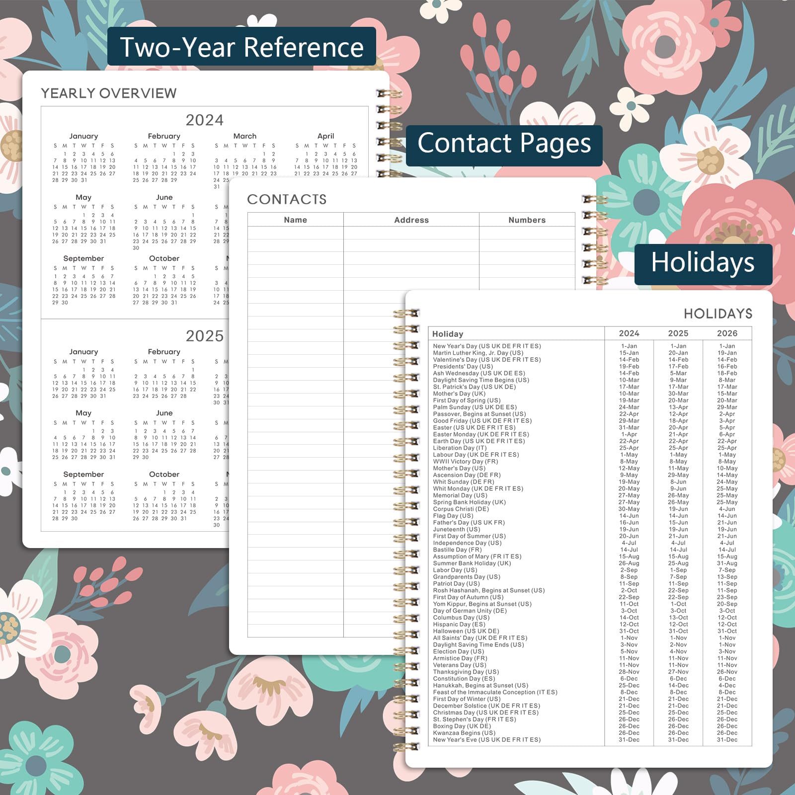 2024 Planner - 2024 Weekly & Monthly Planner from Jan. 2024 - Dec. 2024, 8" x 10", Planner 2024 Weekly and Monthly with Strong Twin-Wire Binding, Round Corner Design, Perfect Daily Organizer