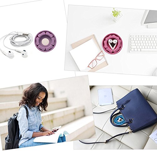 Earbud Case Holder Pack [4 Pack], MAIRUI Earphone Case Wrap Earbuds Nest Tangle Free Silicone Magnetic Organzier