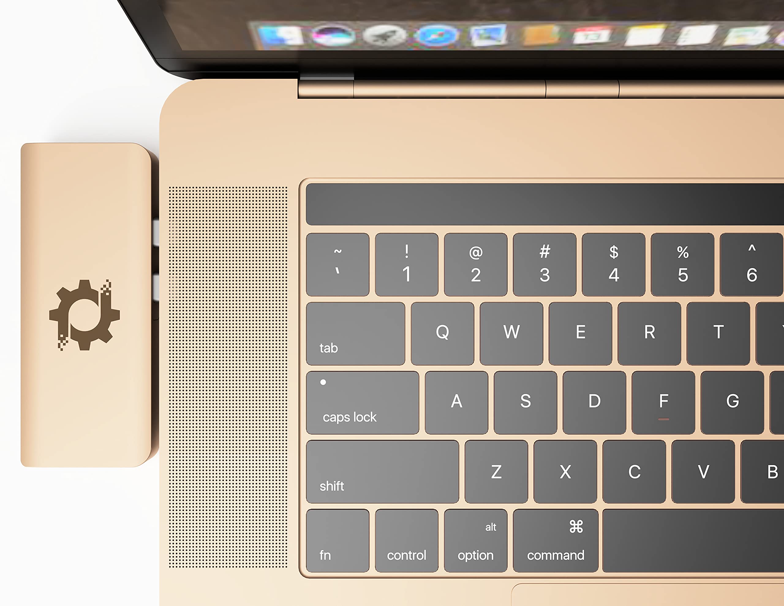 NOV8Tech USB C Hub Gold 6in2 Slim Adapter for MacBook Air M1 2018-2022, Pro M1 2016-2022, Mini Docking station Thunderbolt 3 100W Power Delivery, USB C Data & 3X USB 3.0 Ports, Micro SD/SD Card Reader