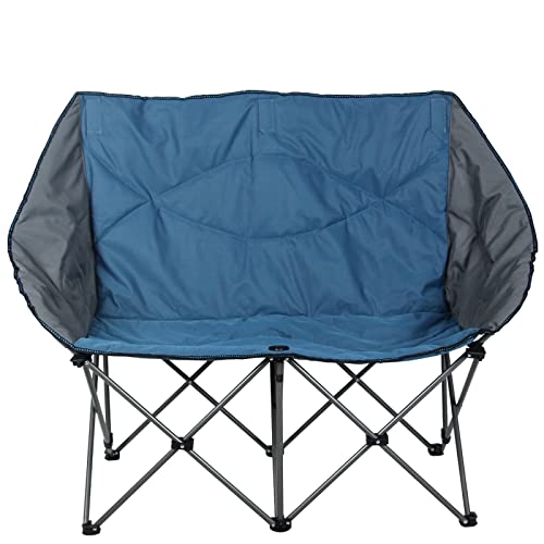 ALPHA CAMP Oversized Camping Chair Double Folding Chair Heavy Duty Loveseat Camp Chair 2 Person Support 450 LBS for Adults Outdoor