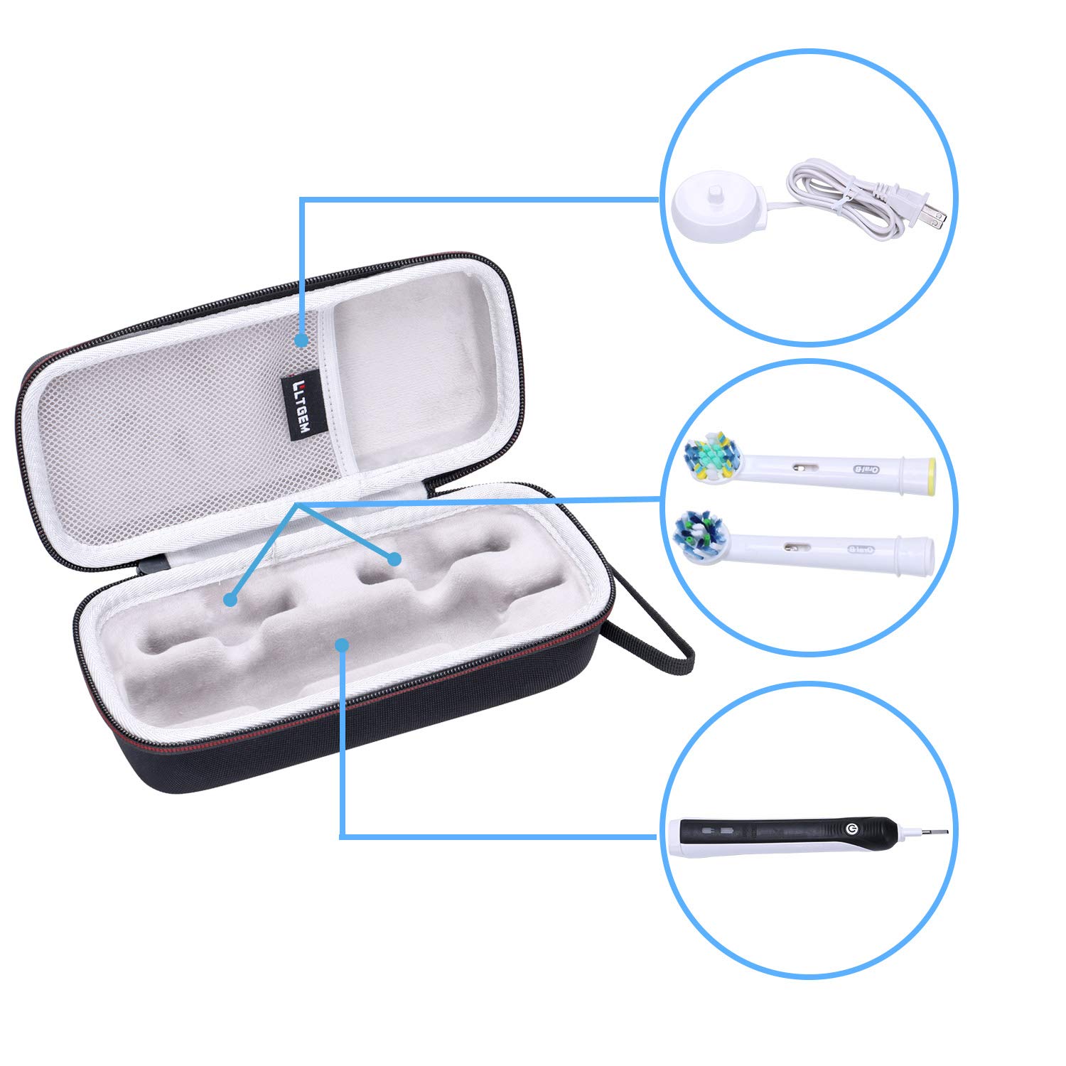 LTGEM EVA Hard Case for Oral-B Pro 1000/1500/2000/3000/3500 Power Rechargeable Electric Toothbrush (Sale Case Only)