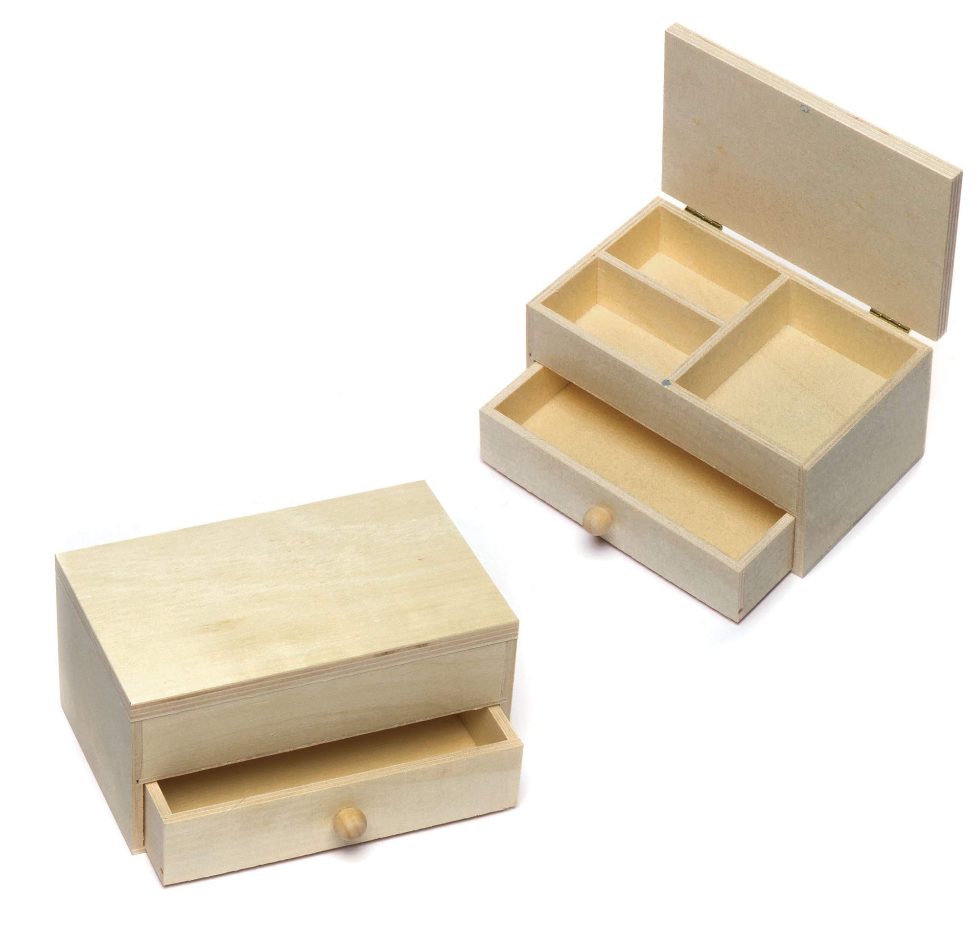 Baker Ross - AR143 Wooden jewelry Boxes Craft Project â Ideal for Kids' Arts and Crafts, Gifts, Keepsakes and More (Pack of 2)